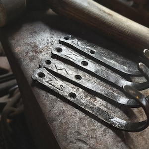 Medium Hand-forged Hook - Rustic Decorative Hook With Optional Rune ...