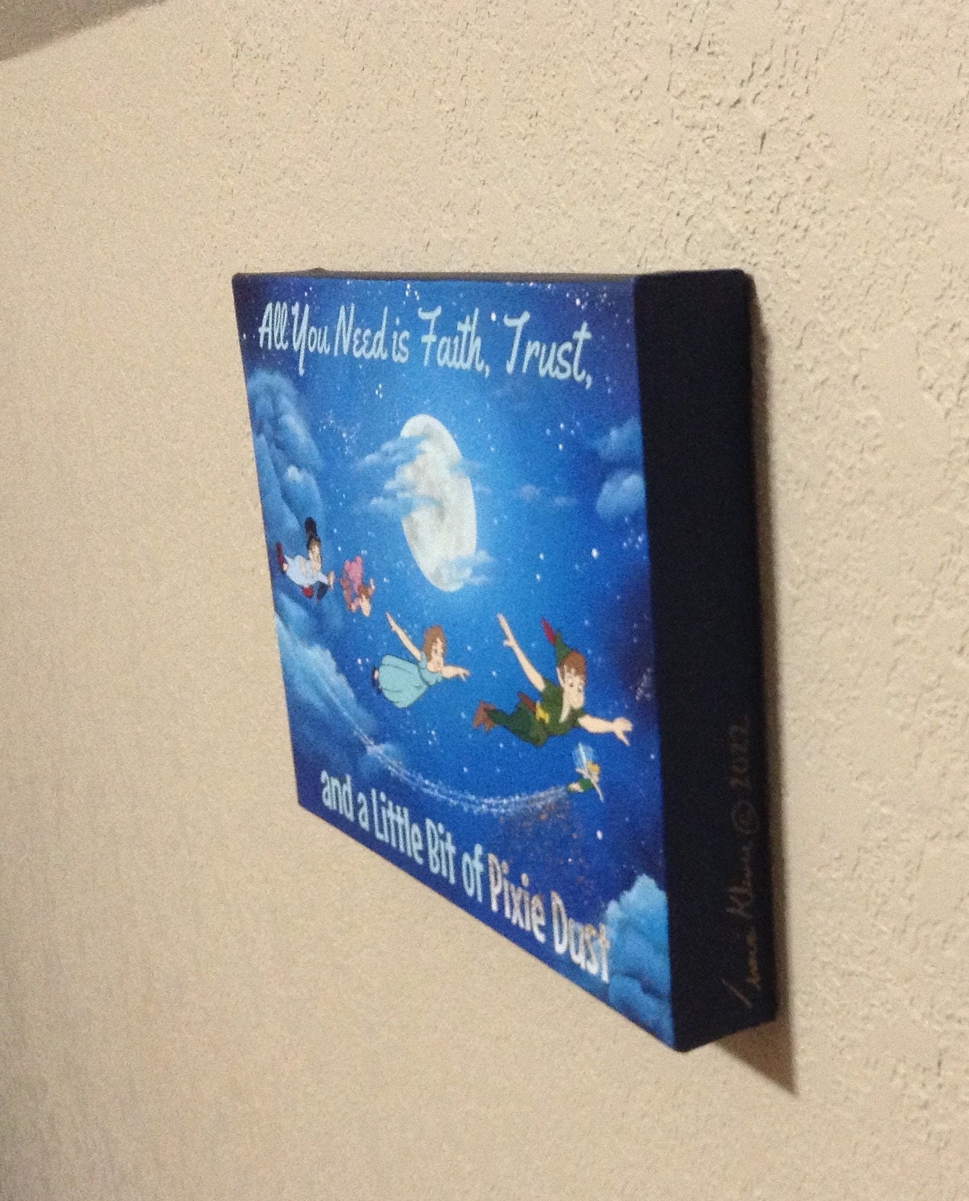 Peter Pan Acrylic Canvas Painting Disney Animated Movies Never - Etsy