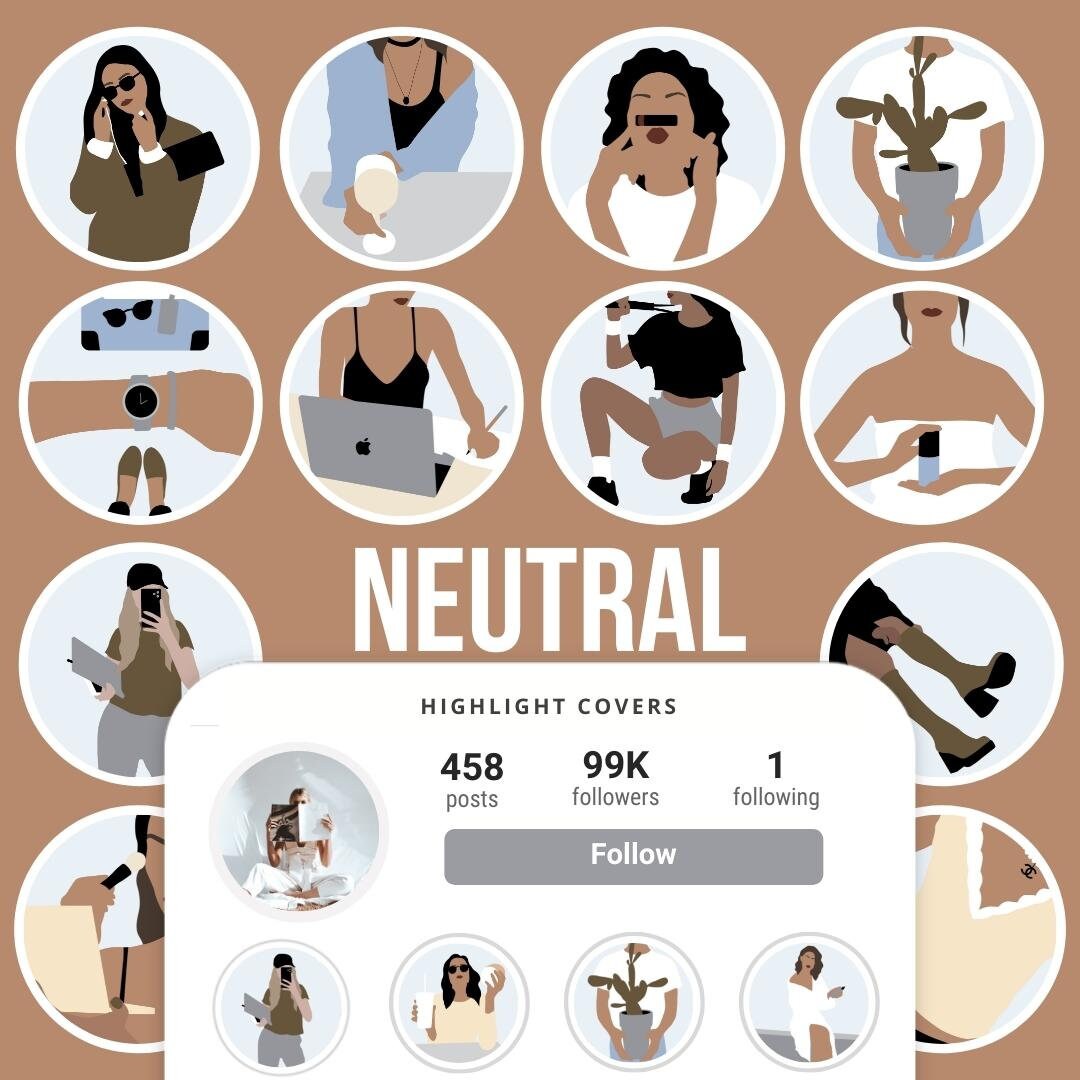 Boutique Instagram Story Highlight Trendy Influencers Illustrations ...