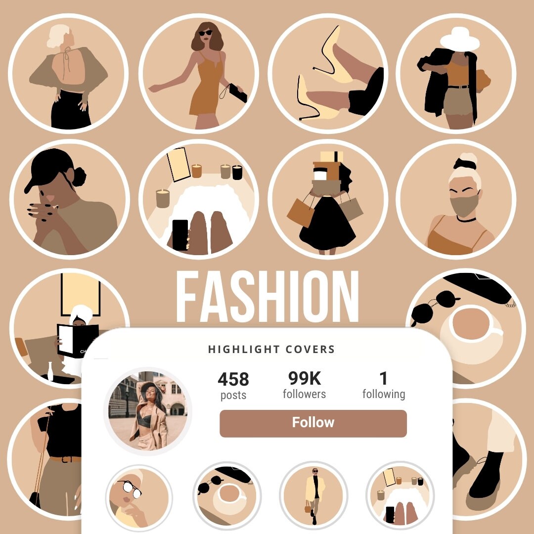 Boutique Instagram Story Highlight Trendy Influencers Illustrations ...
