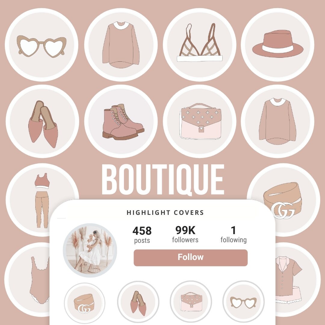 Boutique Instagram Story Highlight Trendy Influencers Illustrations ...
