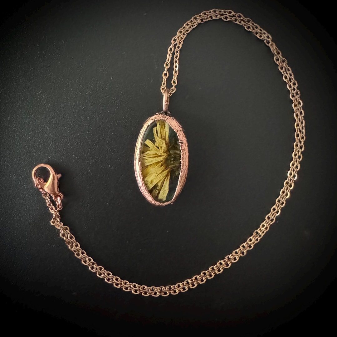 Electroformed Copper Dandelion Necklace | Real Flower Preserved in ...