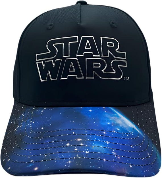 Vintage Adult Star Wars Galaxy Baseball Hat Black wit… - Gem