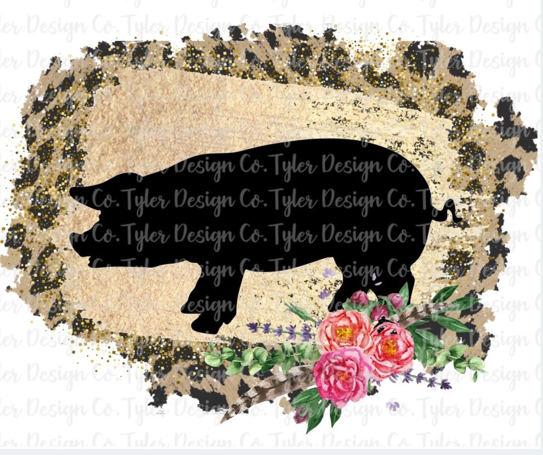 Floral Leopard Show Pig Sublimation Design (PNG File) - Etsy
