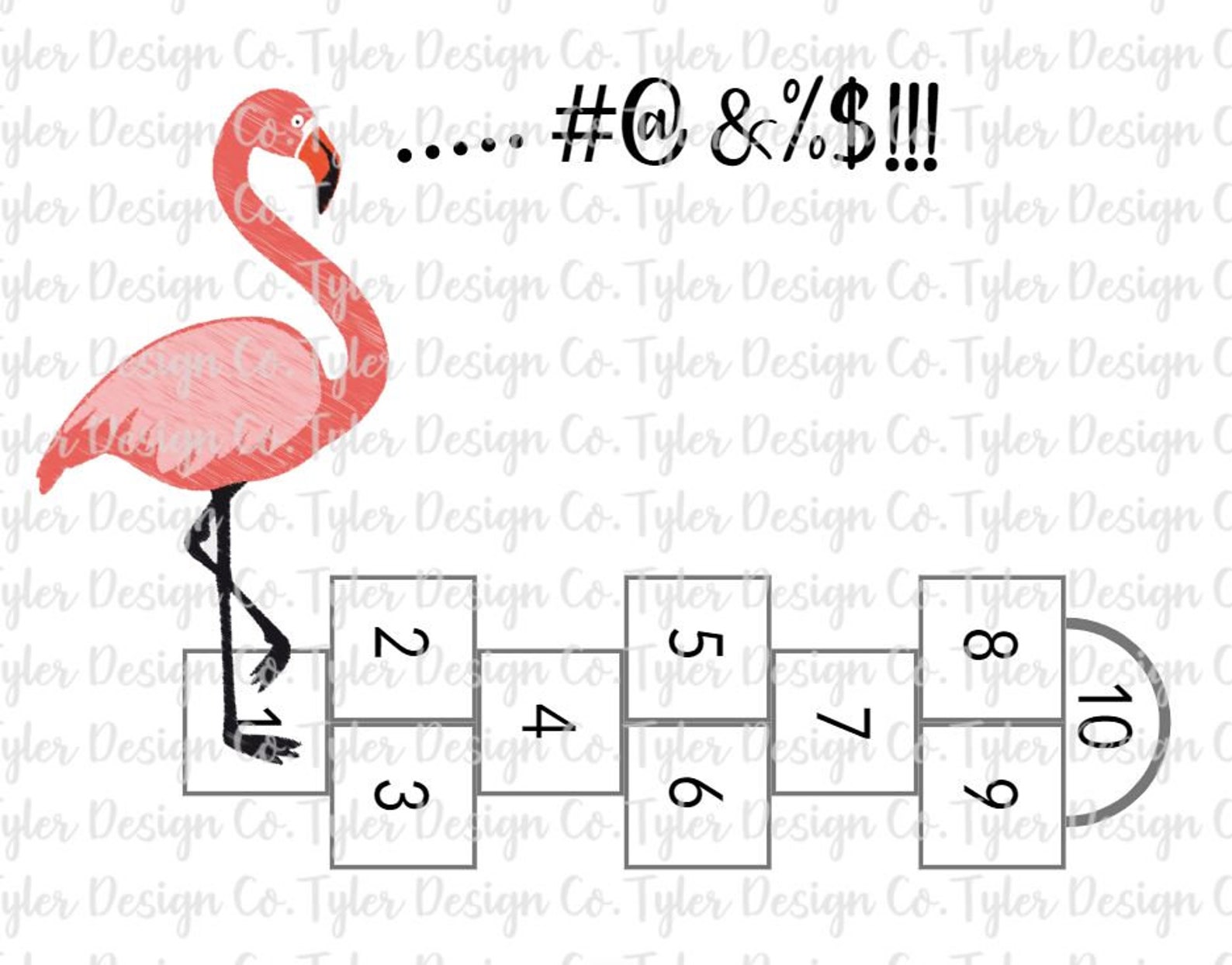 Hop Scotch Flamingo Can't Put Foot Down Sublimation | Etsy