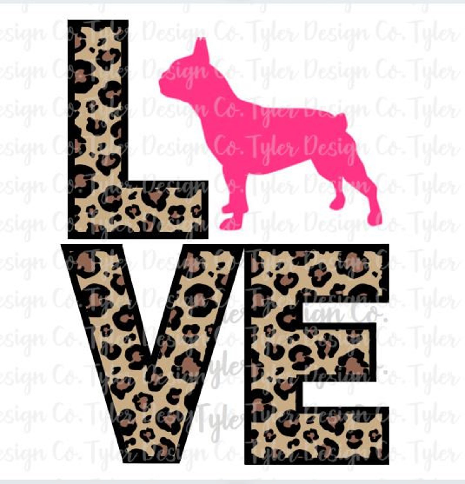 Frenchie Love French Bulldog Leopard Sublimation Clip Art - Etsy