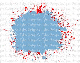 Red and Blue Paint Splatter Sublimation Background /digital Design ...