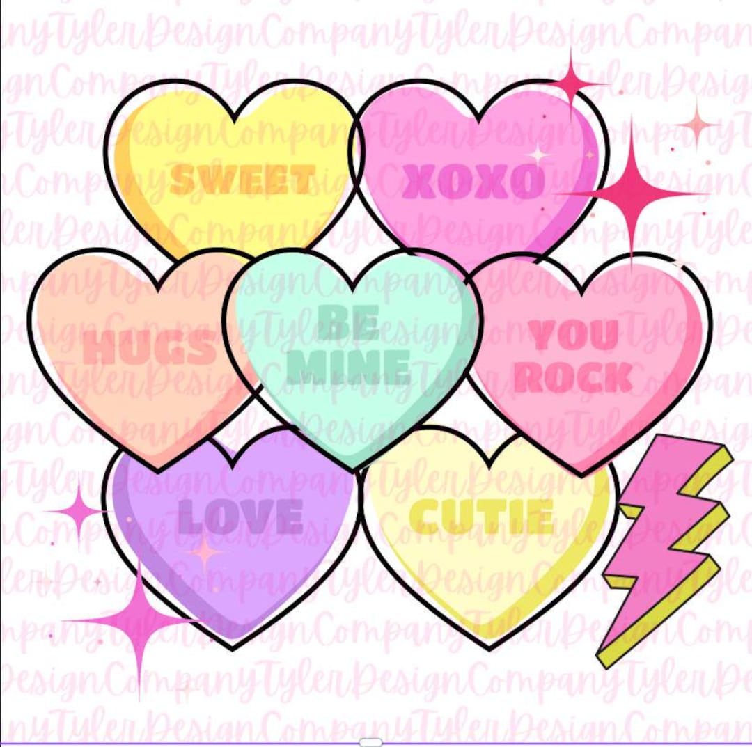 Valentine's Candy Hearts, Sweet, Be Mine Design, Heart Candy, Positive ...