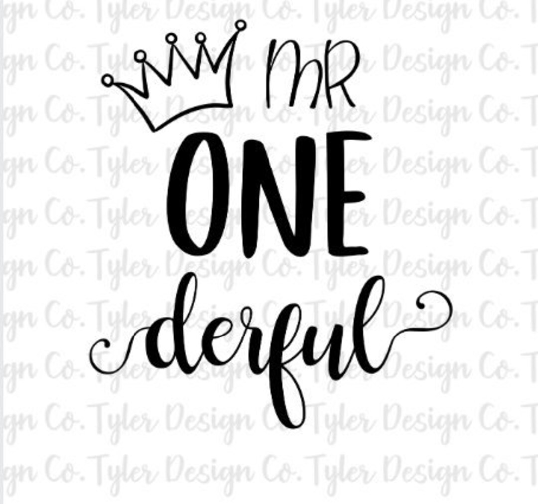 Mr. One-derful First Birthday Shirt Design (PNG File) - Etsy