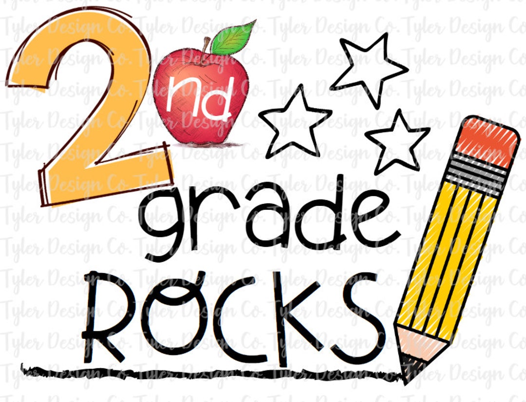 2nd Grade Rocks Back to School Sublimation Teacher Student - Etsy