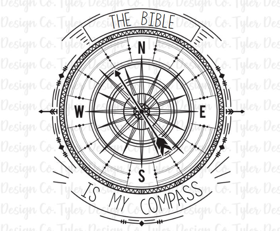 The Bible is My Compass, Sublimation, Compass Rose Guide Marine Arrow ...