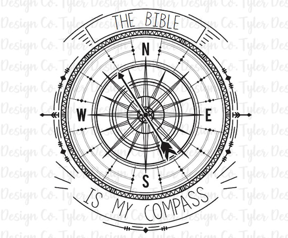 The Bible is My Compass Sublimation Compass Rose Guide | Etsy