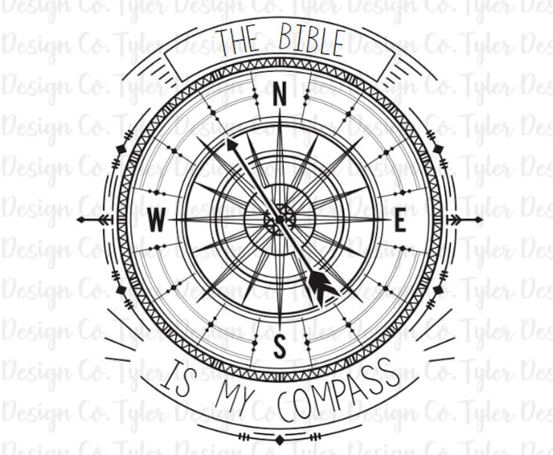The Bible is My Compass Sublimation Compass Rose Guide | Etsy