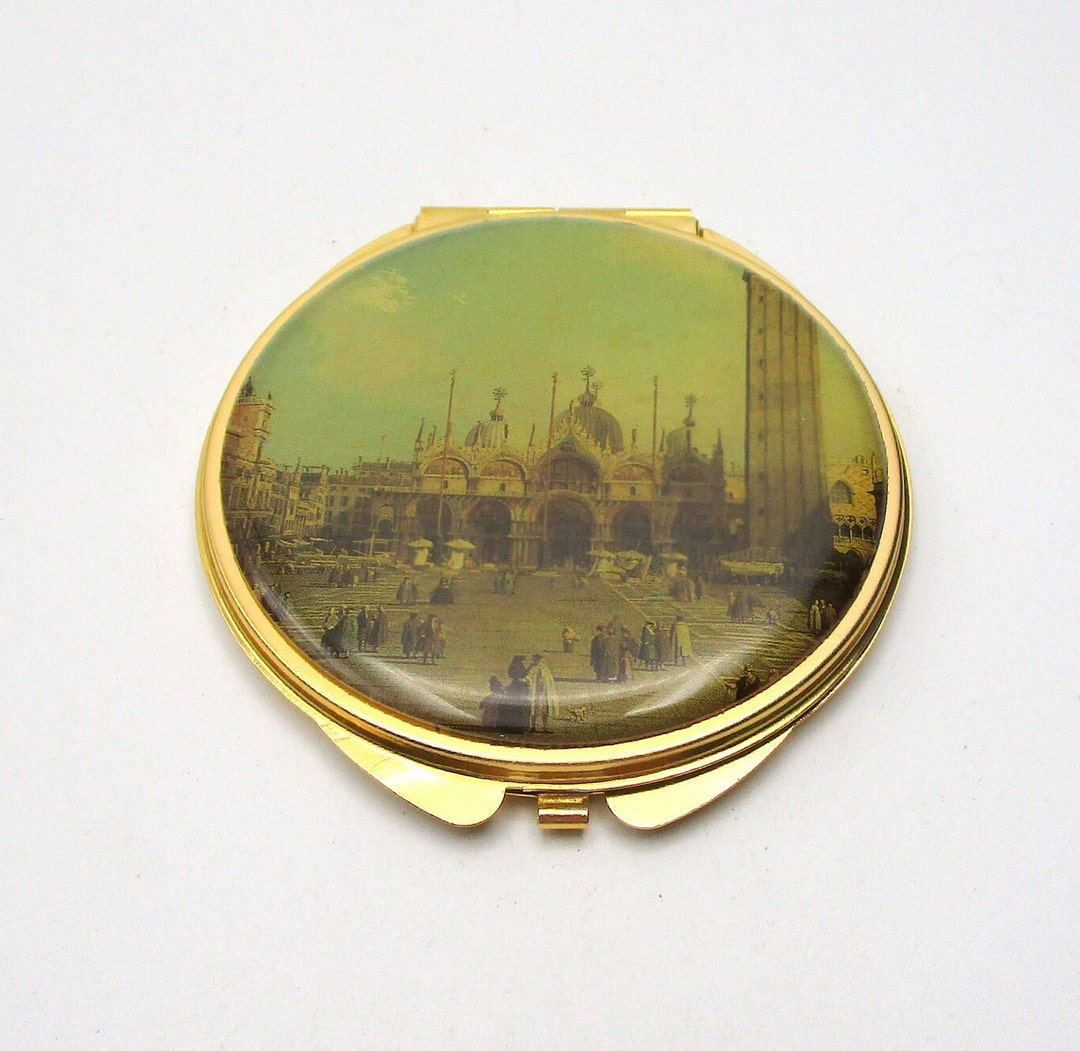 Vintage Mirror Compact - Dandtbarnfinds - Etsy
