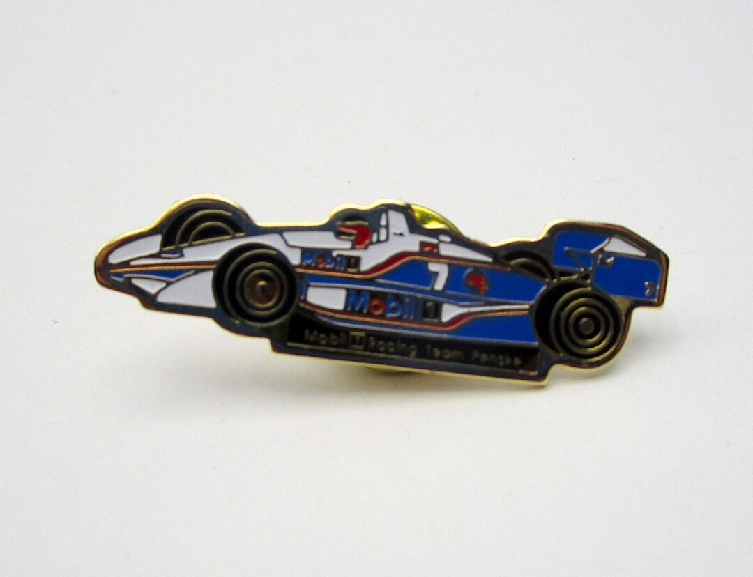 Mobil Racecar Pin - Dandtbarnfinds - Etsy