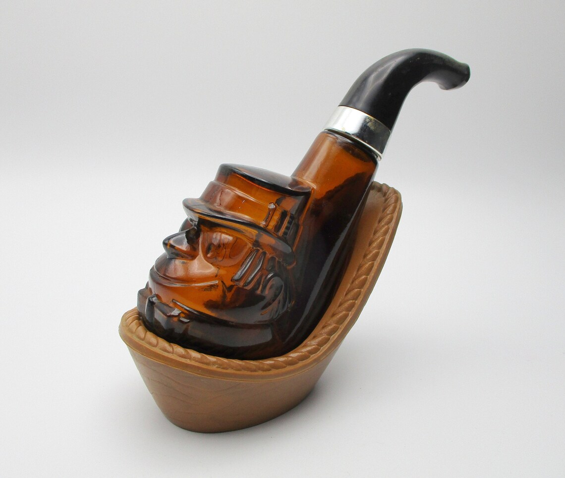 Avon Pipe With Stand Bottle Amber Glass Avon After Shave - Etsy