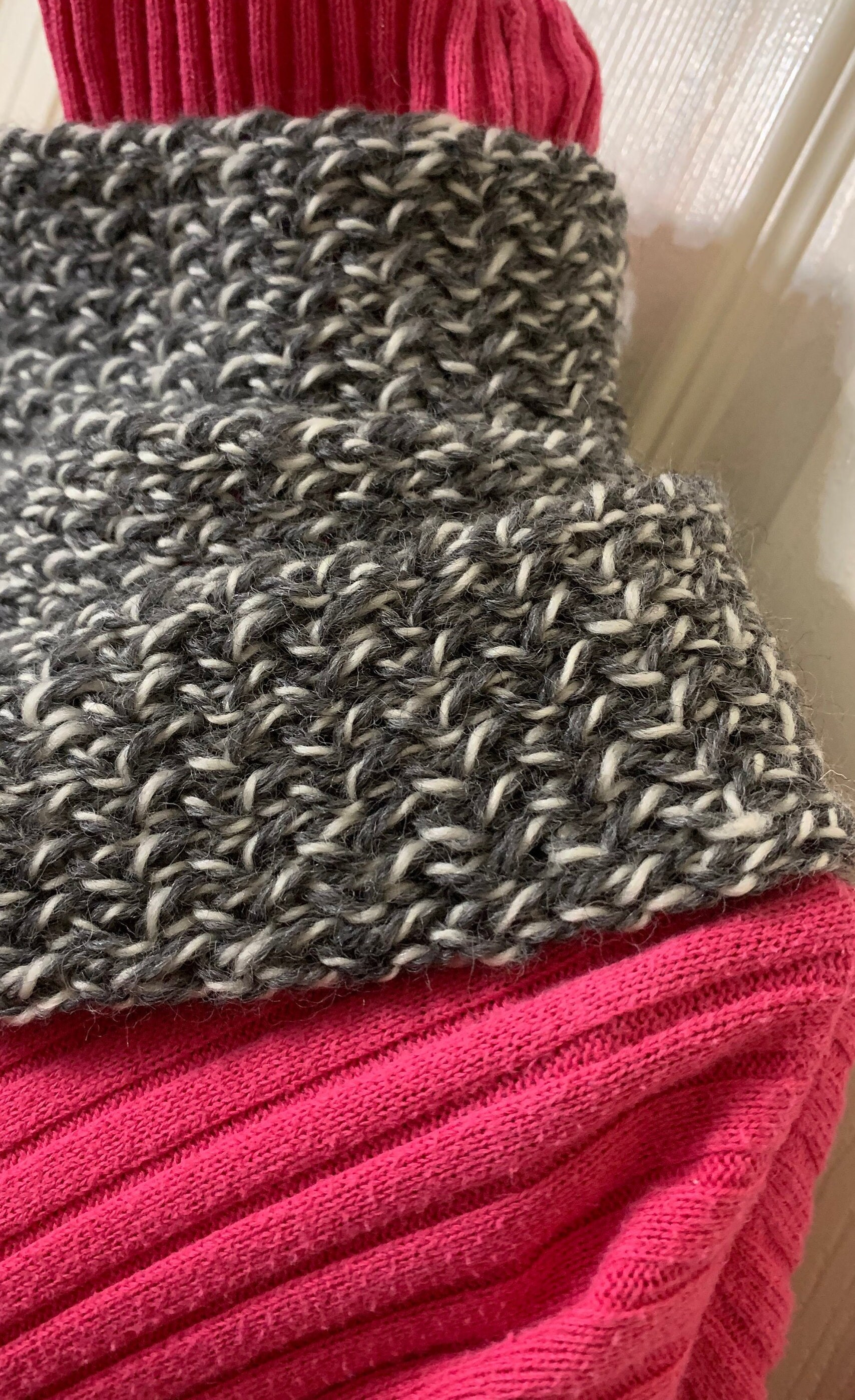 Patons® Classic Wool Worsted™ Yarn Scarf - Dark Grey Marl