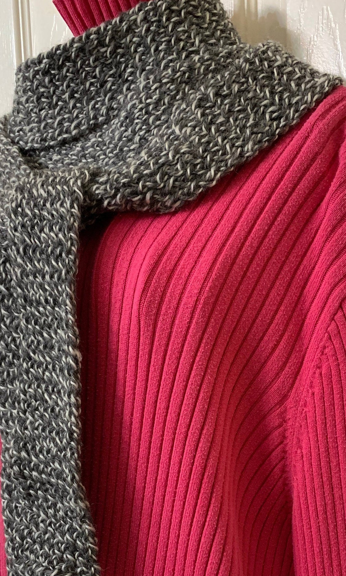 Patons® Classic Wool Worsted™ Yarn Scarf - Dark Grey Marl