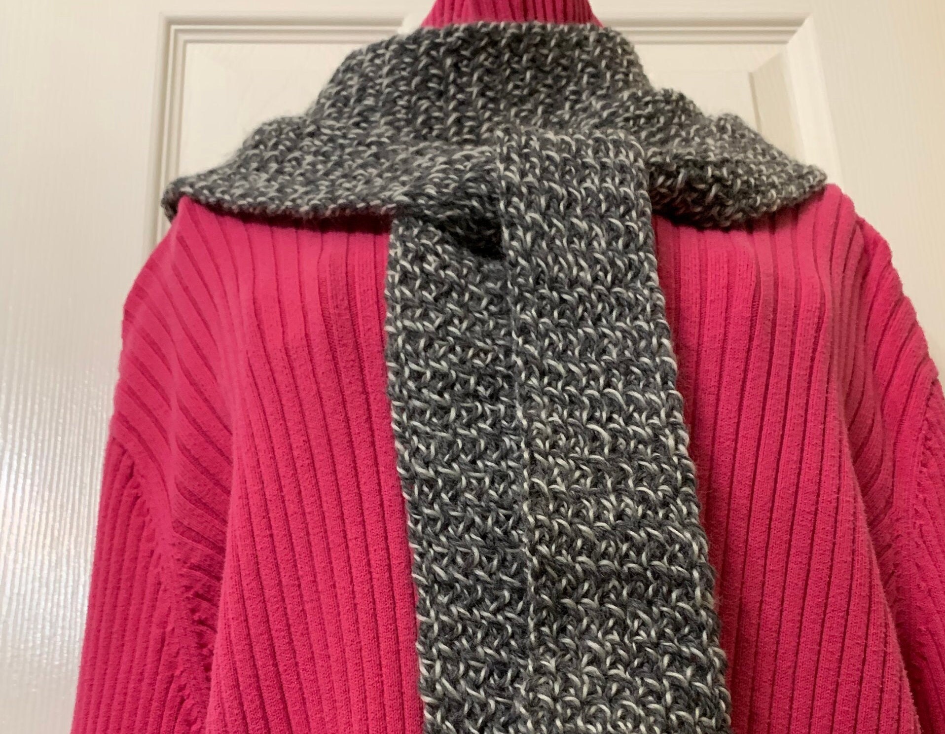 Patons® Classic Wool Worsted™ Yarn Scarf - Dark Grey Marl