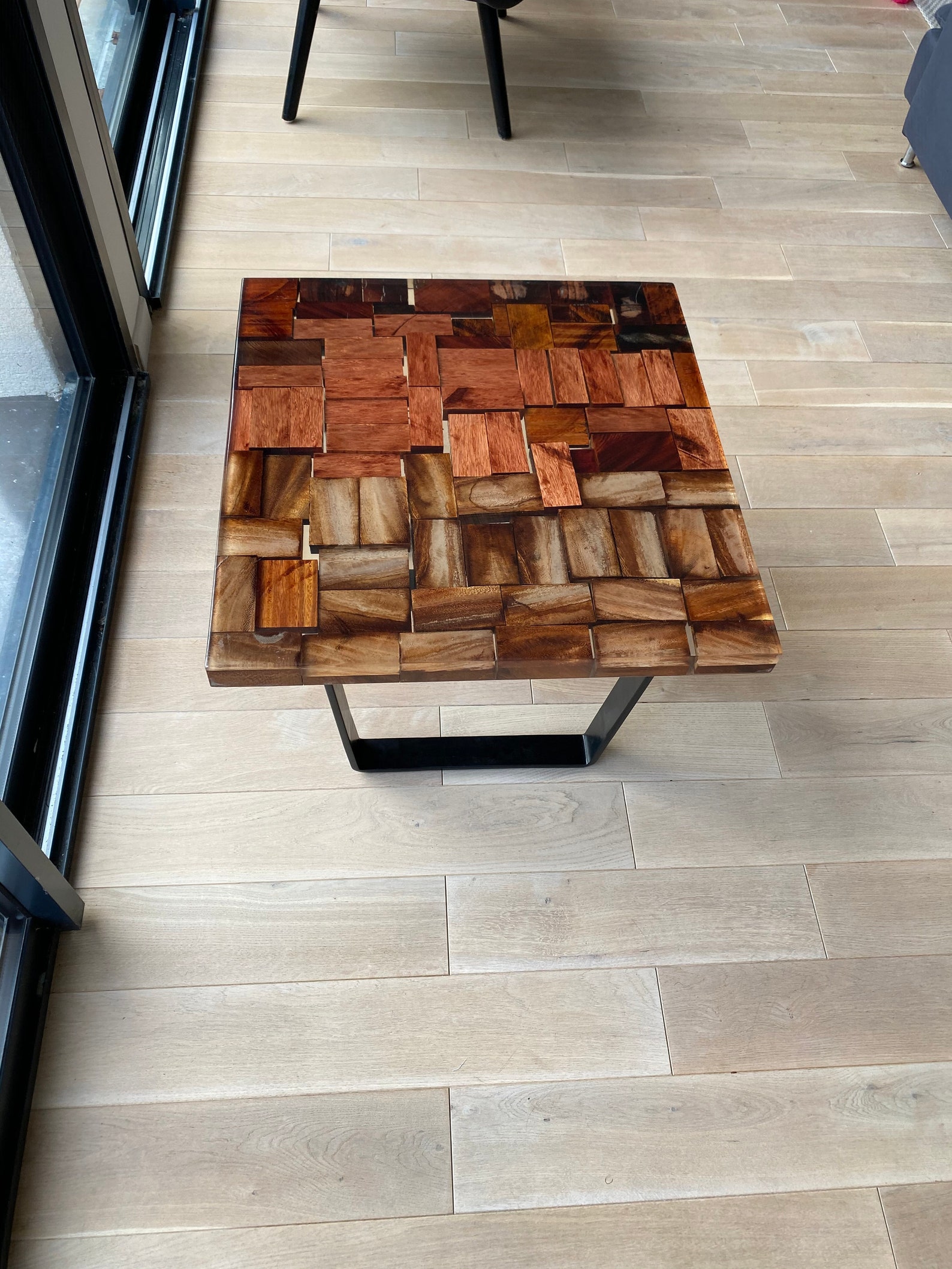 Table basse rivière en noyer et résine epoxy transparente - Etsy France