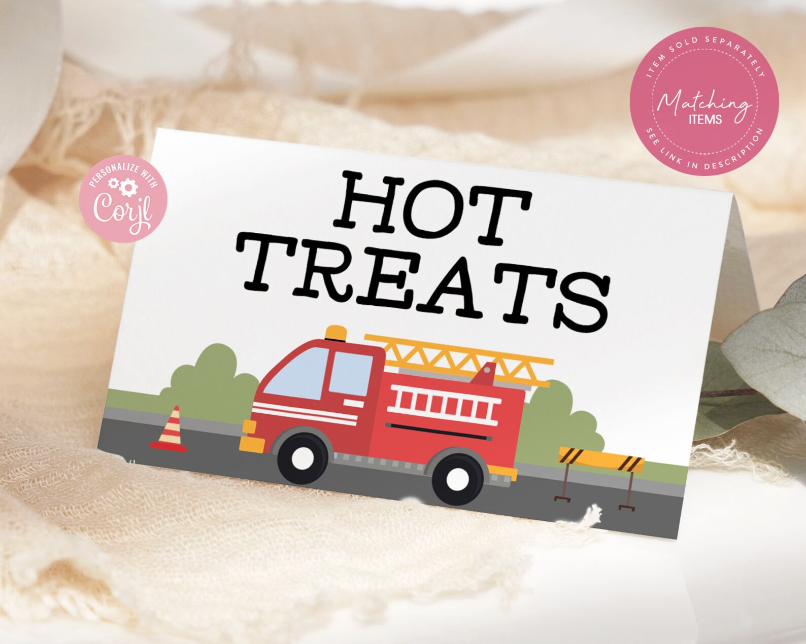 Firetruck Cards and Gifts Sign Printable Fire Fighter - Etsy