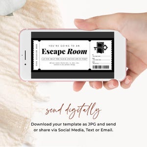 Escape Room Voucher EDITABLE, Escape Room Ticket Printable, Game Room ...