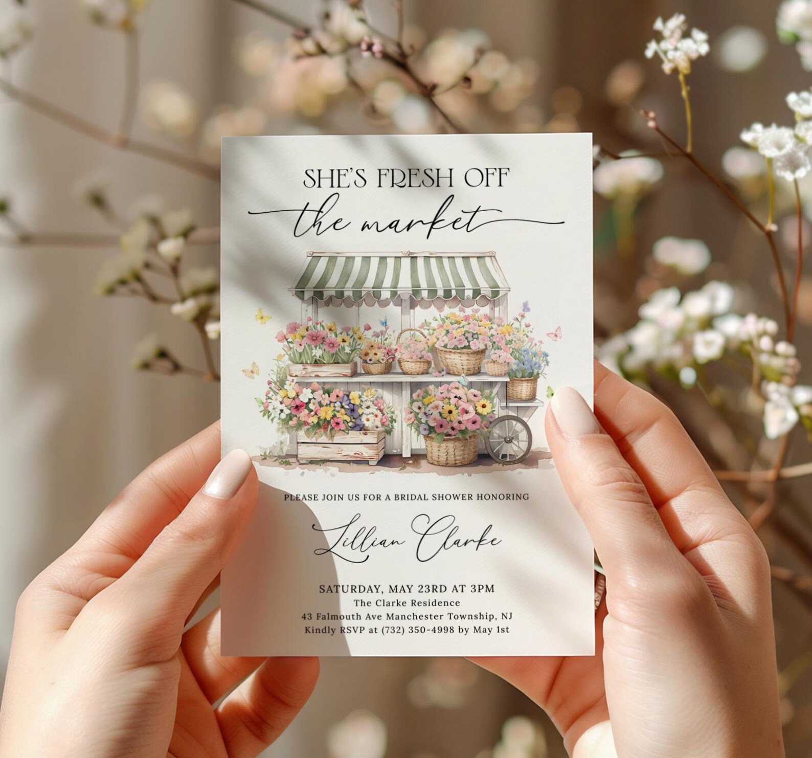 Fresh off the Market Bridal Shower Invitation EDITABLE, Farmers Market ...