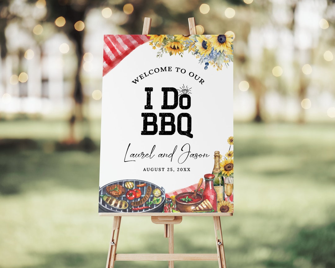 I Do BBQ Welcome Sign EDITABLE, Bbq Couple Shower Party Sign Printable ...