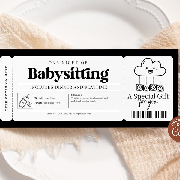 Baby Sitting Gift Certificate - 60+ Gift Ideas for 2024