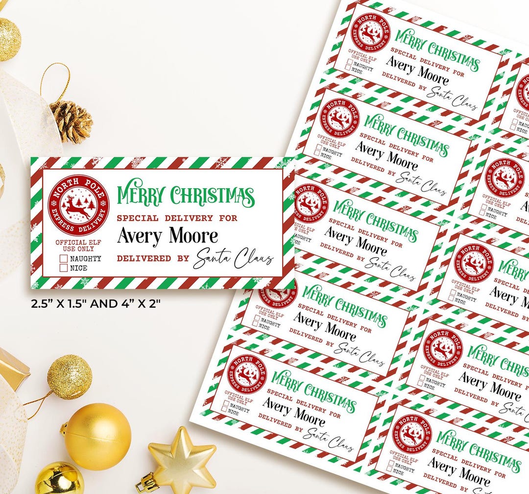 Christmas Gift Stickers EDITABLE, Santa Gift Label Printable, Special ...