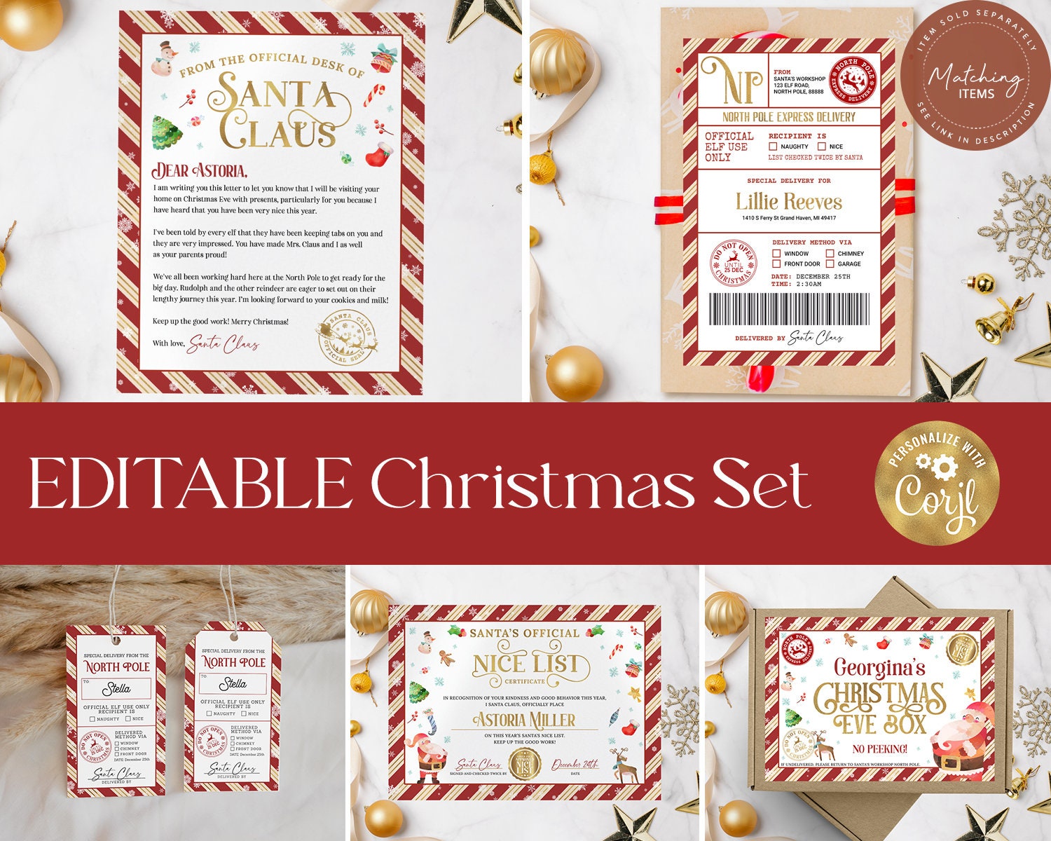 Christmas Santa Letter and Nice List Certificate EDITABLE - Etsy