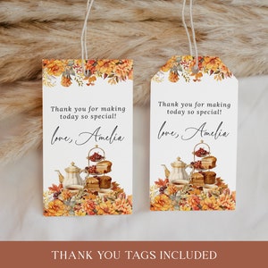 Fall Tea Birthday Party Invitation EDITABLE, Autumn Floral Afternoon ...