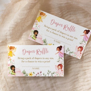 Fairy Diaper Raffle Sign and Tickets, Magical Fairy Baby Shower Game ...
