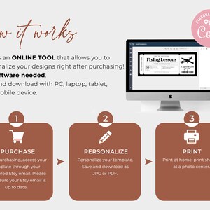 Flying Lessons Voucher EDITABLE, Flight Gift Certificate Printable ...