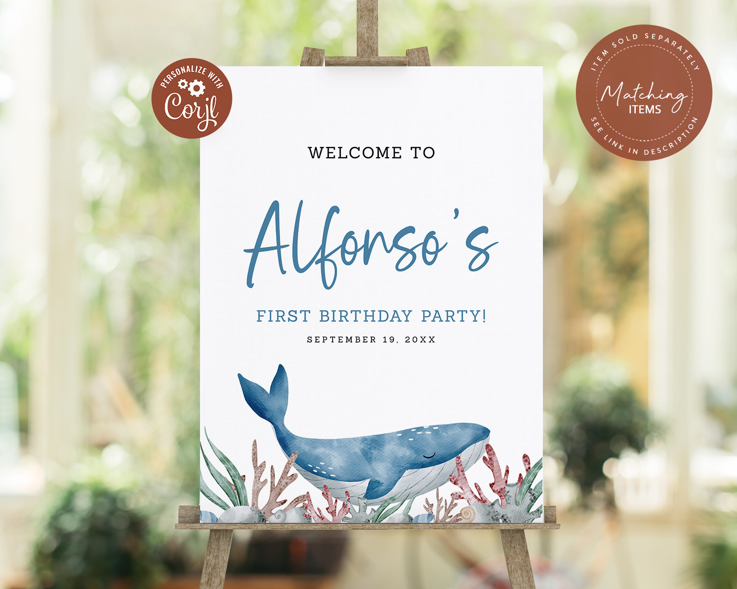 Whale Party Food Labels EDITABLE Ocean Party Place Card Tent - Etsy