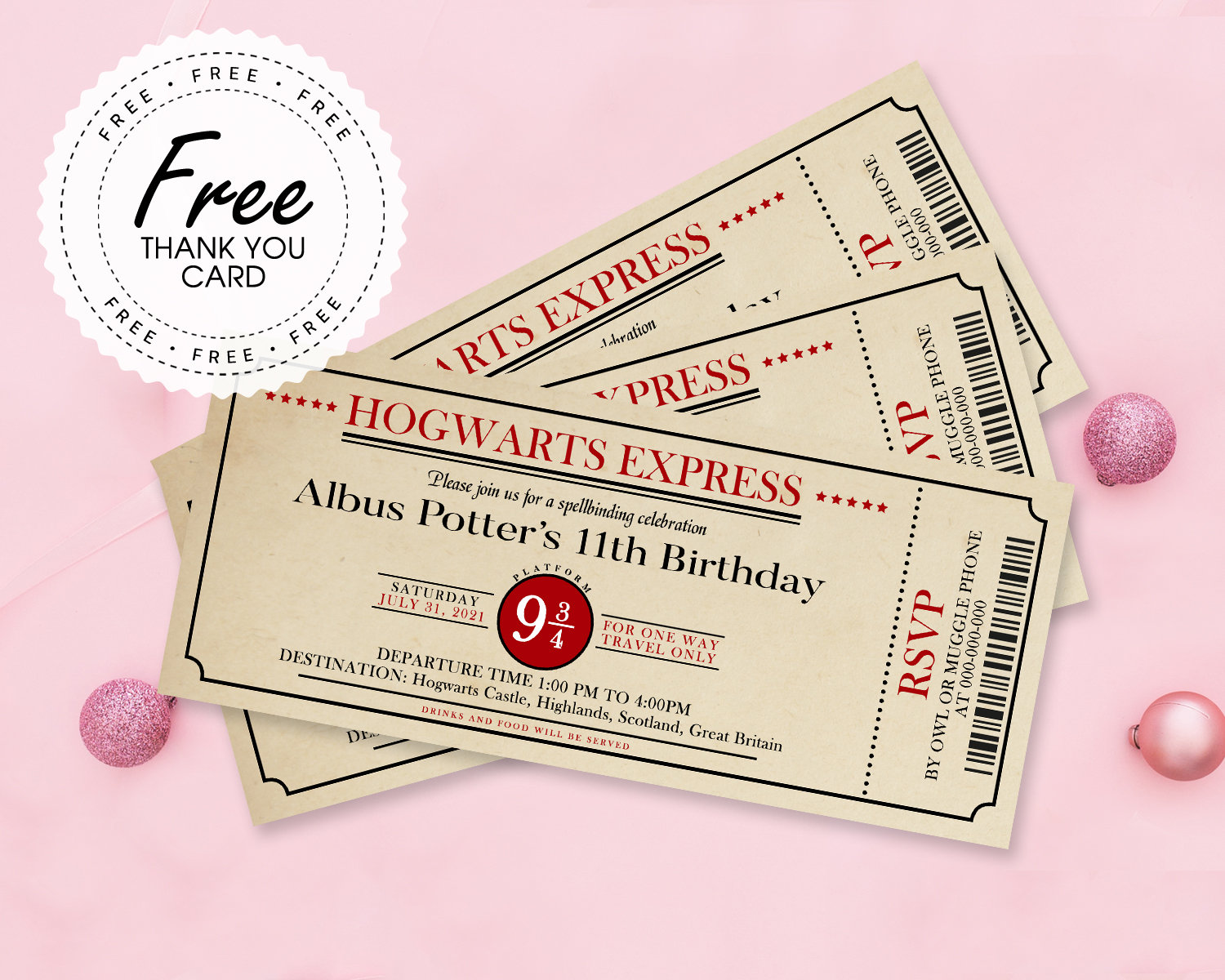 Hogwarts Train Ticket Invitation Harry Potter Birthday | Etsy