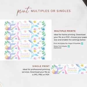 Mermaid Water Bottle Labels EDITABLE, Under the Sea Party Labels ...