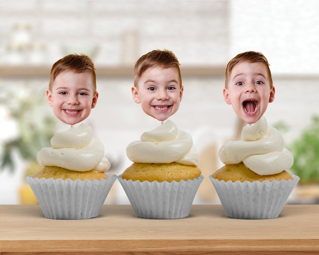 Face Cupcake Toppers Photo Cupcake Toppers Personalized - Etsy