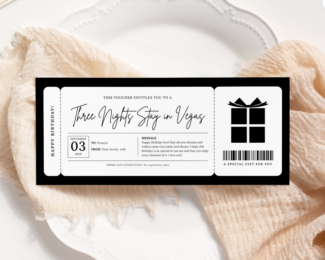 Custom Gift Voucher EDITABLE, Birthday Gift Certificate, Surprise ...