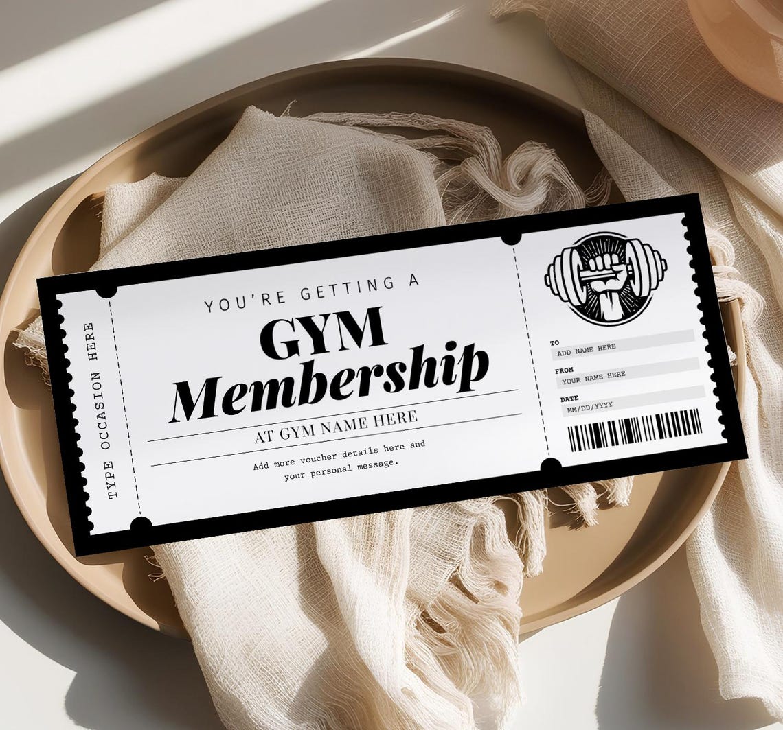 Gym Membership Gift Certificate EDITABLE, Personal Trainer Certificate ...