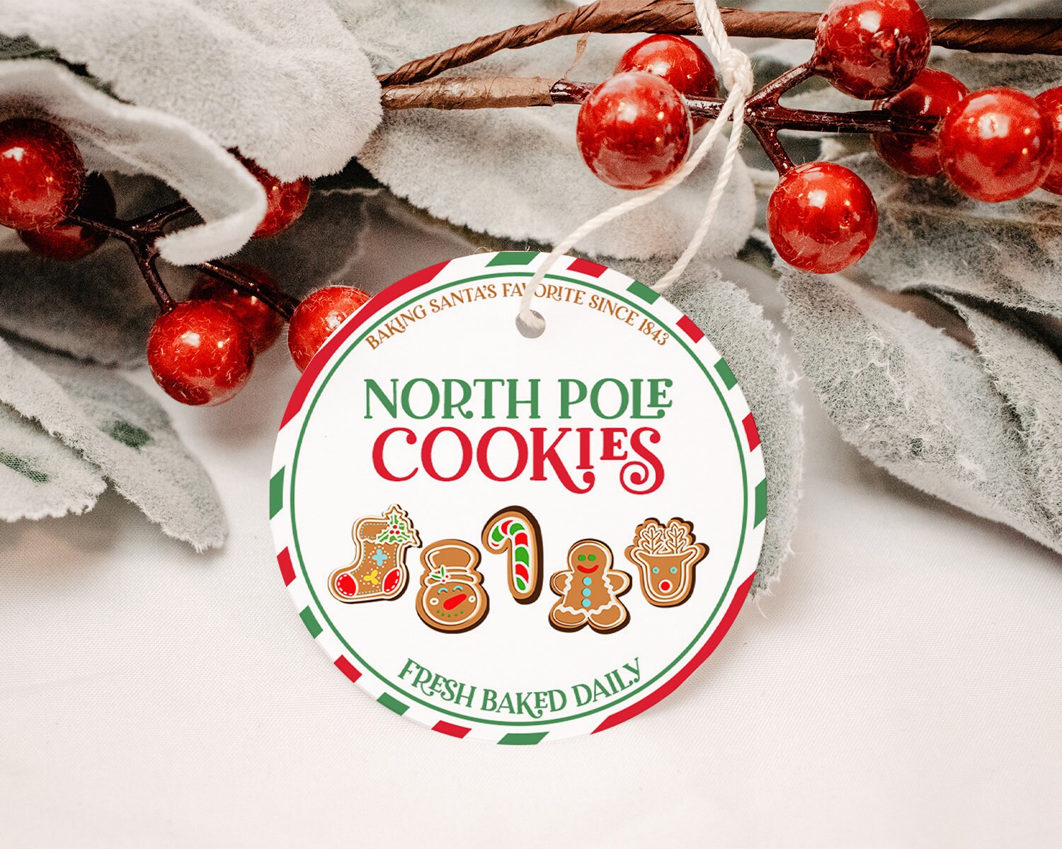 North Pole Cookies Tag Printable, North Pole Cookie Stickers, Christmas ...