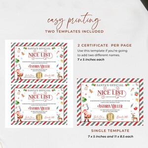 Santa Claus Official Nice List Certificate EDITABLE, Elf Nice List ...