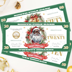 Christmas Play Money PRINTABLE, Christmas Dollar Money, North Pole Bank ...