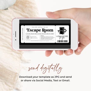 Escape Room Ticket EDITABLE, Escape Room Voucher Printable, Game Room ...