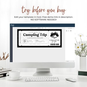 Camping Trip Voucher EDITABLE, Surprise Camping Trip Coupon Printable ...