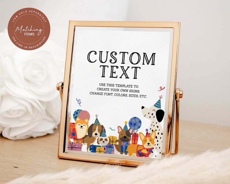 Dog Party Favor Tag EDITABLE, Pawty Party Thank You Tags Printable ...
