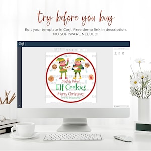 Elf Cookies Label EDITABLE, North Pole Cookies Stickers Printable ...