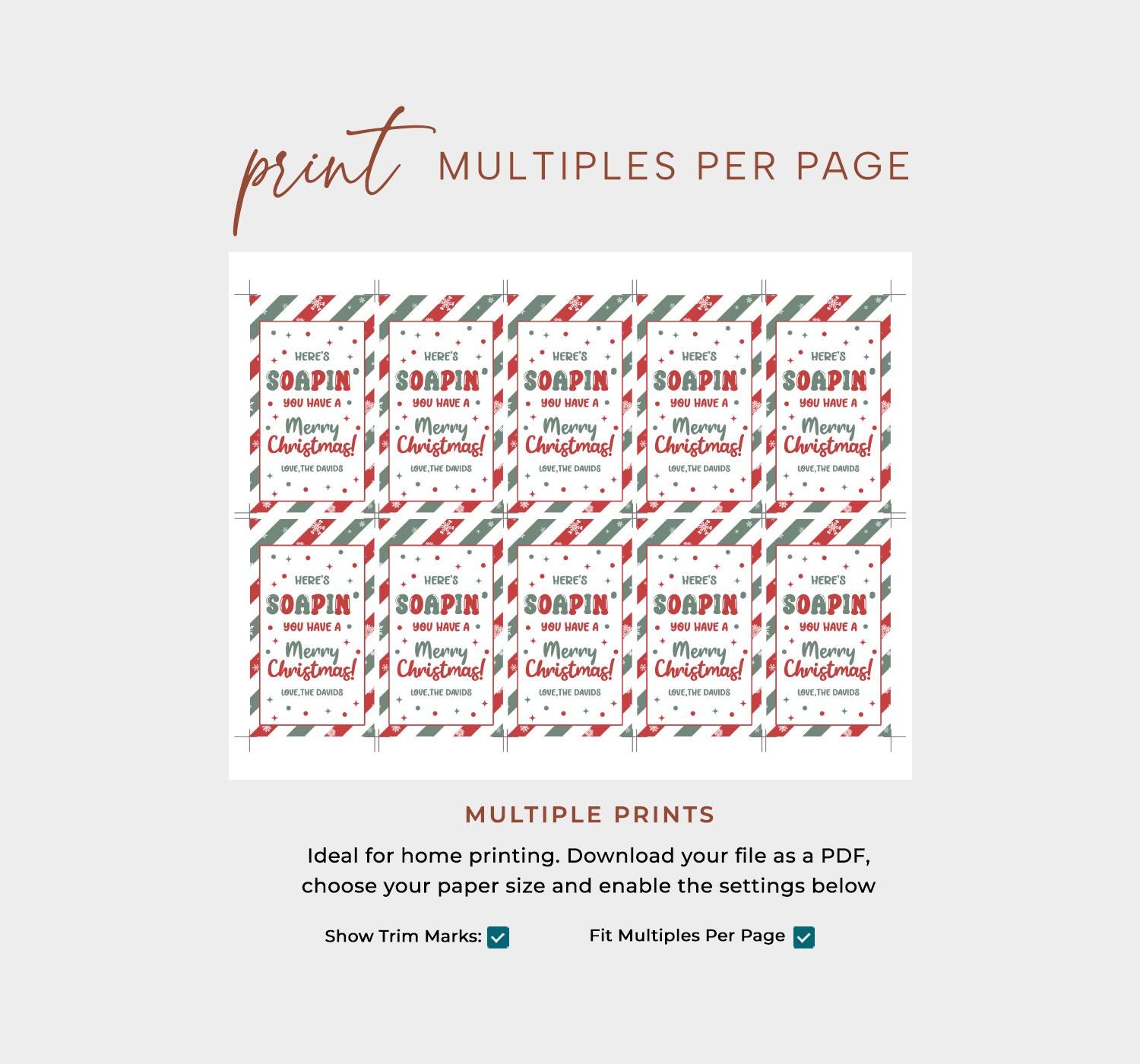 Christmas Soap Gift Tag EDITABLE, Soapin You Have a Merry Christmas Tag ...