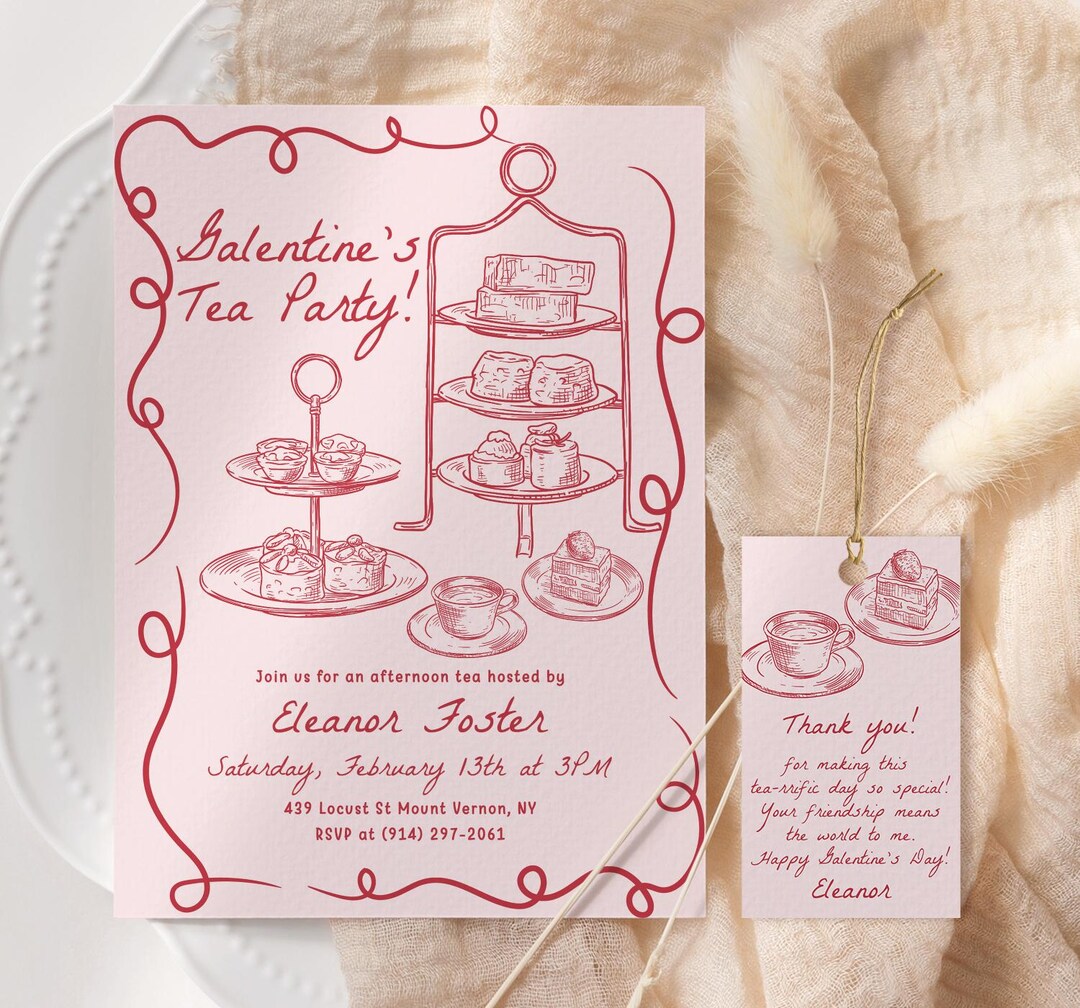 Galentines Tea Party Invitation EDITABLE, Valentines Tea Party ...