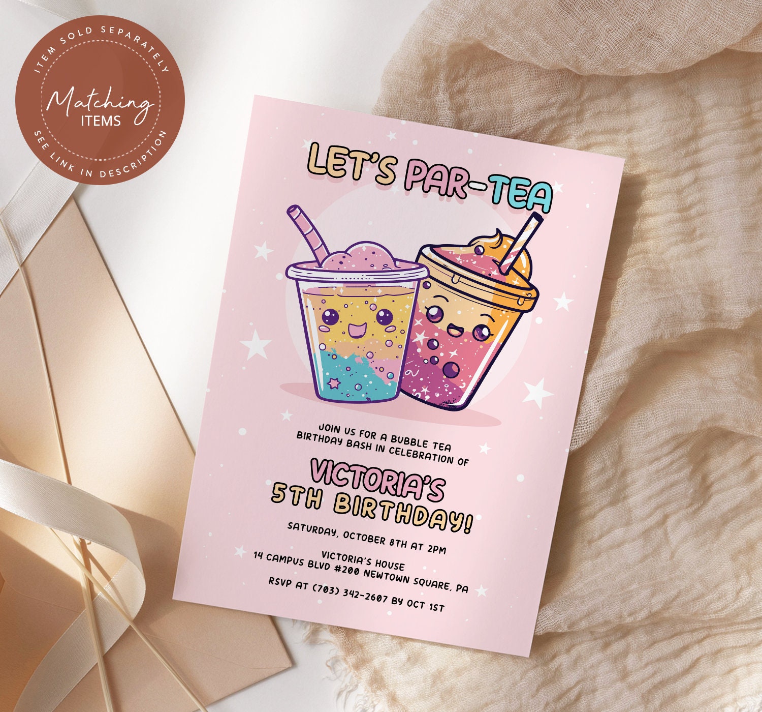 Boba Tea Birthday Welcome Sign EDITABLE, Bubble Tea Birthday Party ...